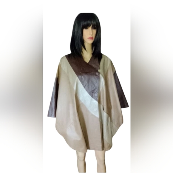 Midnight Velvet | Jackets & Coats | Stylish Brown And Tan Cape Coat ...